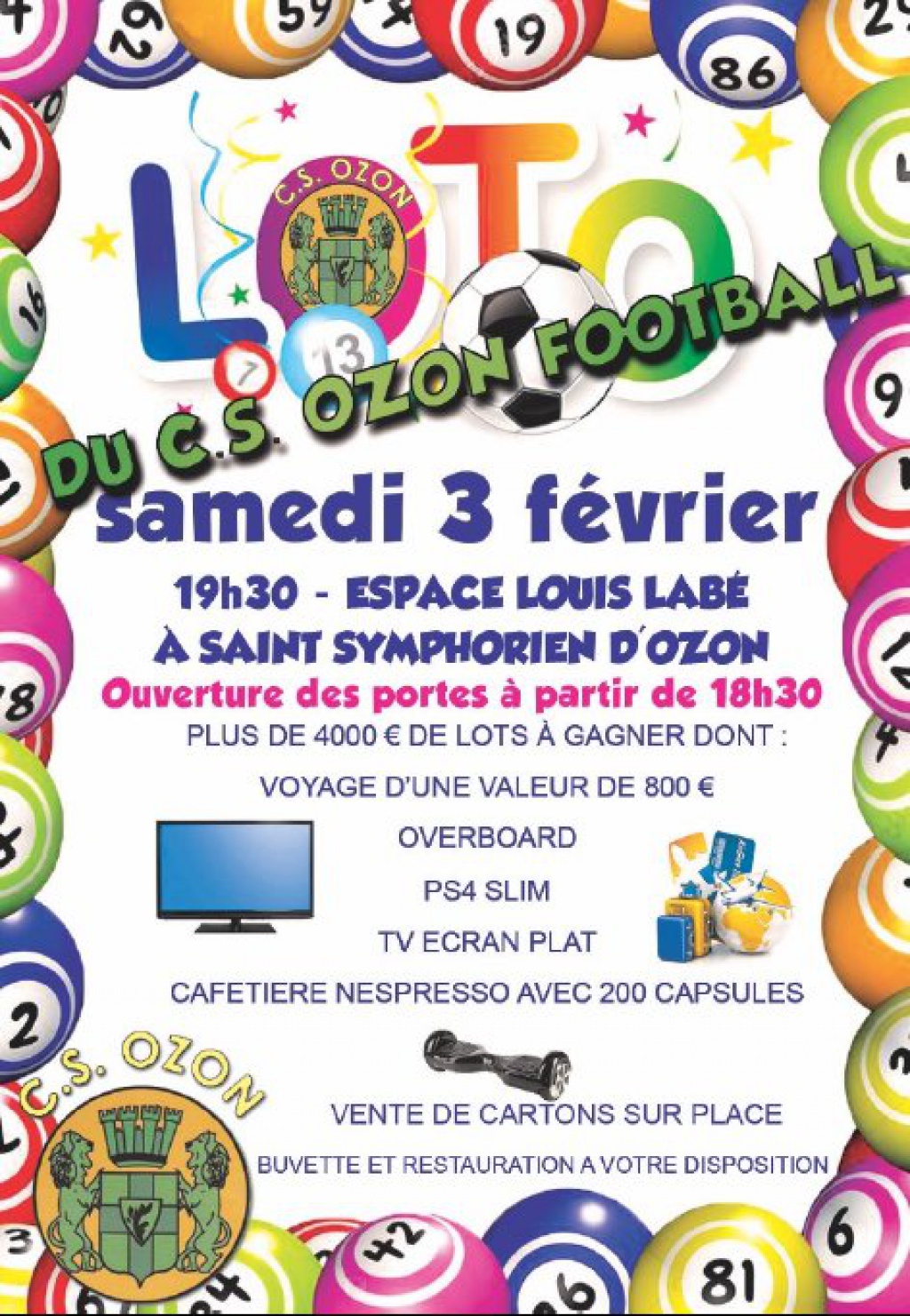 Loto du CS Ozon Football | Petites annonces | monfoot69