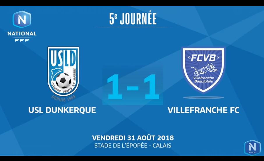 N1 - Le résumé vidéo de USL DUNKERQUE - FC VILLEFRANCHE